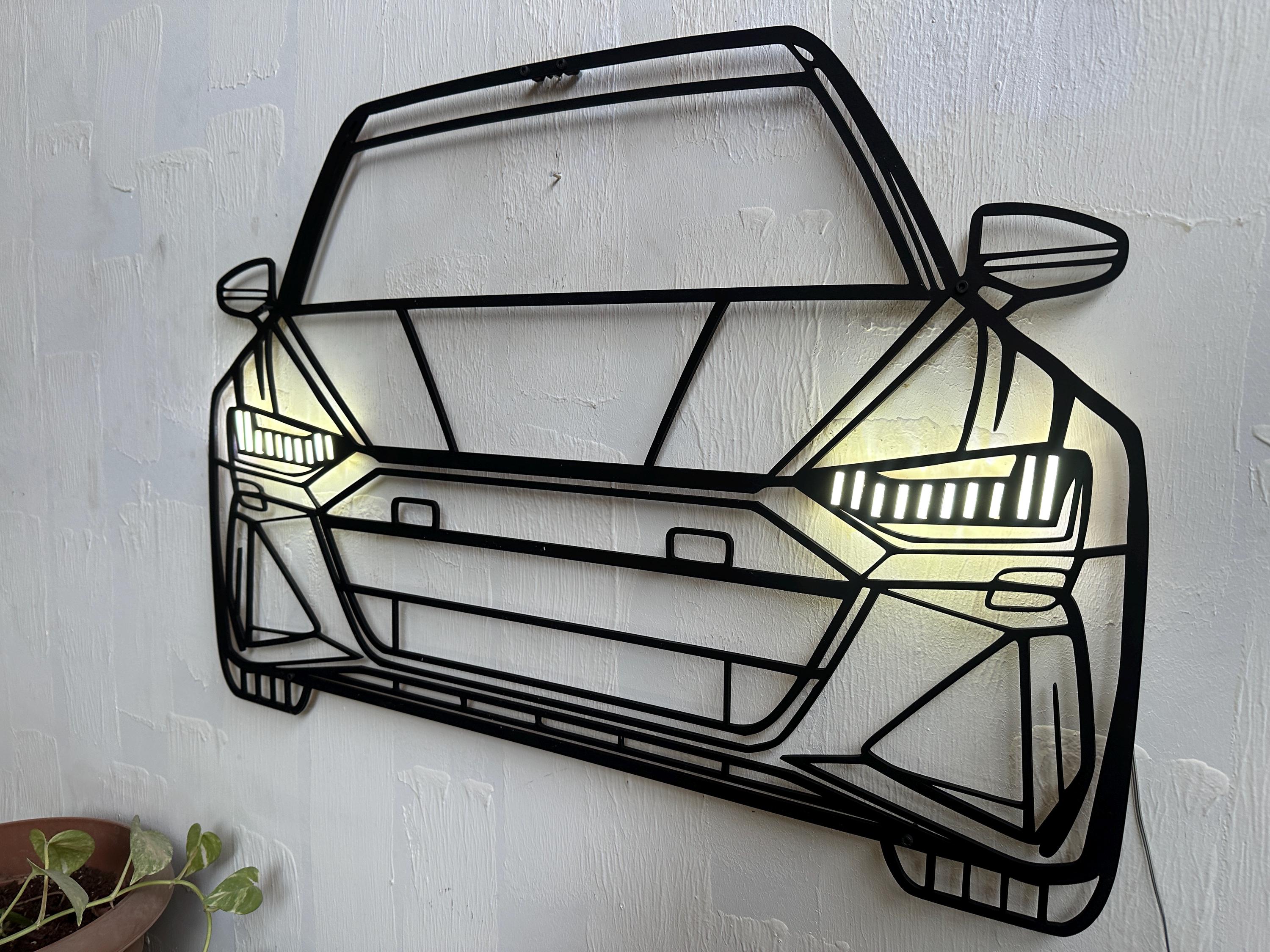 Neon Car Metal Wall Art | Car Wall Art | Gift for Car Lovers | Metal ...
