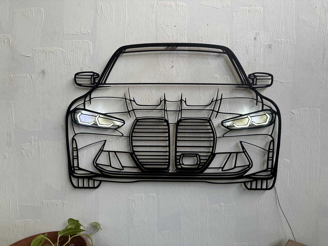Neon Car Metal Wall Art | Car Wall Art | Gift for Car Lovers | Metal ...