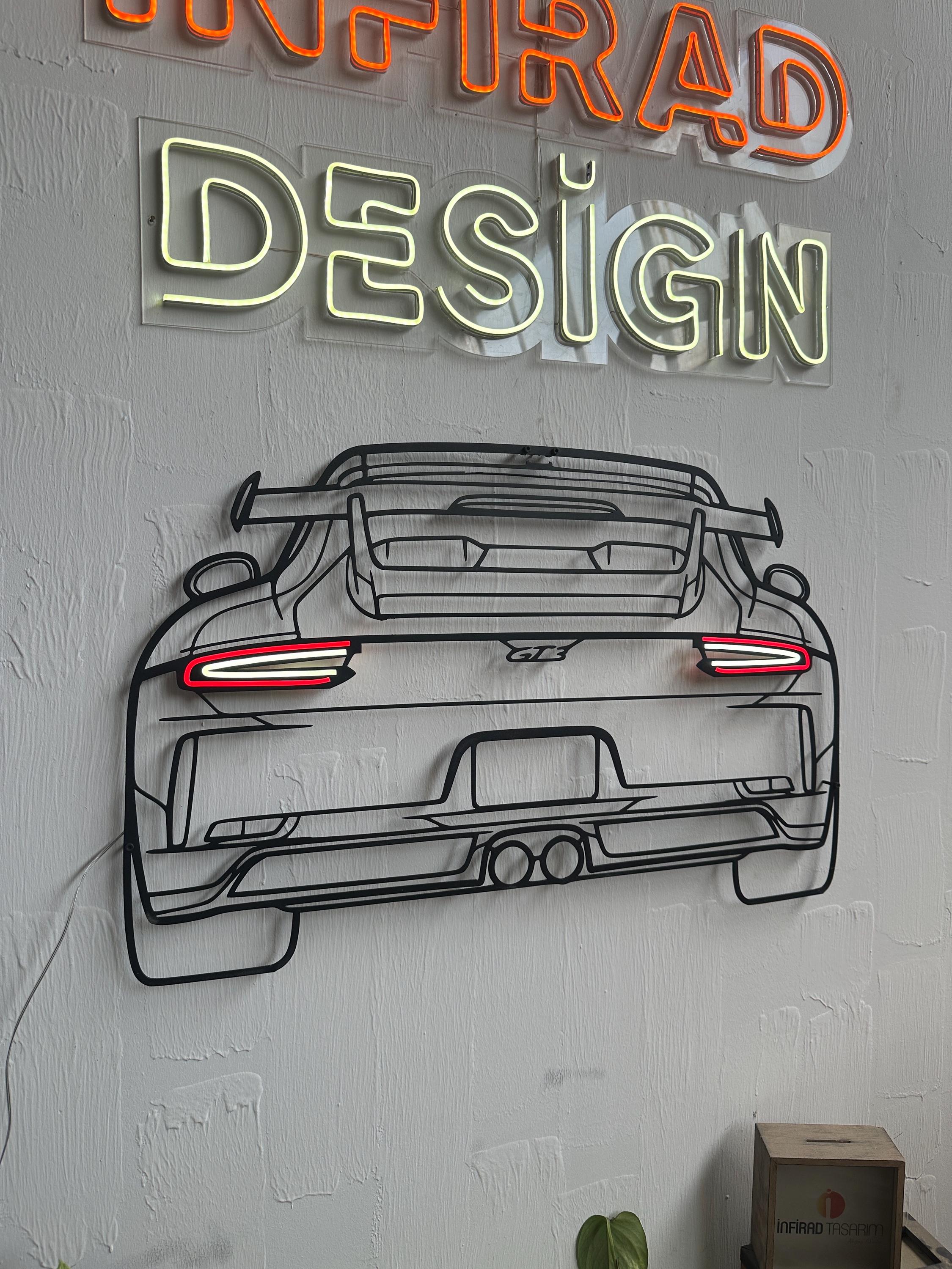 Neon Car Metal Wall Art | Car Wall Art | Gift for Car Lovers | Metal ...