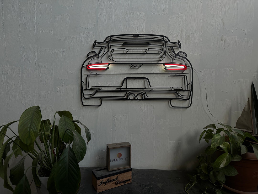Neon Car Metal Wall Art | Car Wall Art | Gift for Car Lovers | Metal ...