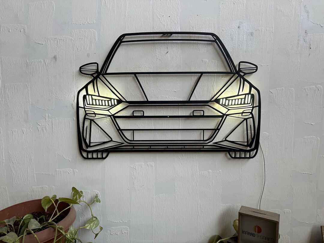 Neon Car Metal Wall Art | Car Wall Art | Gift for Car Lovers | Metal ...