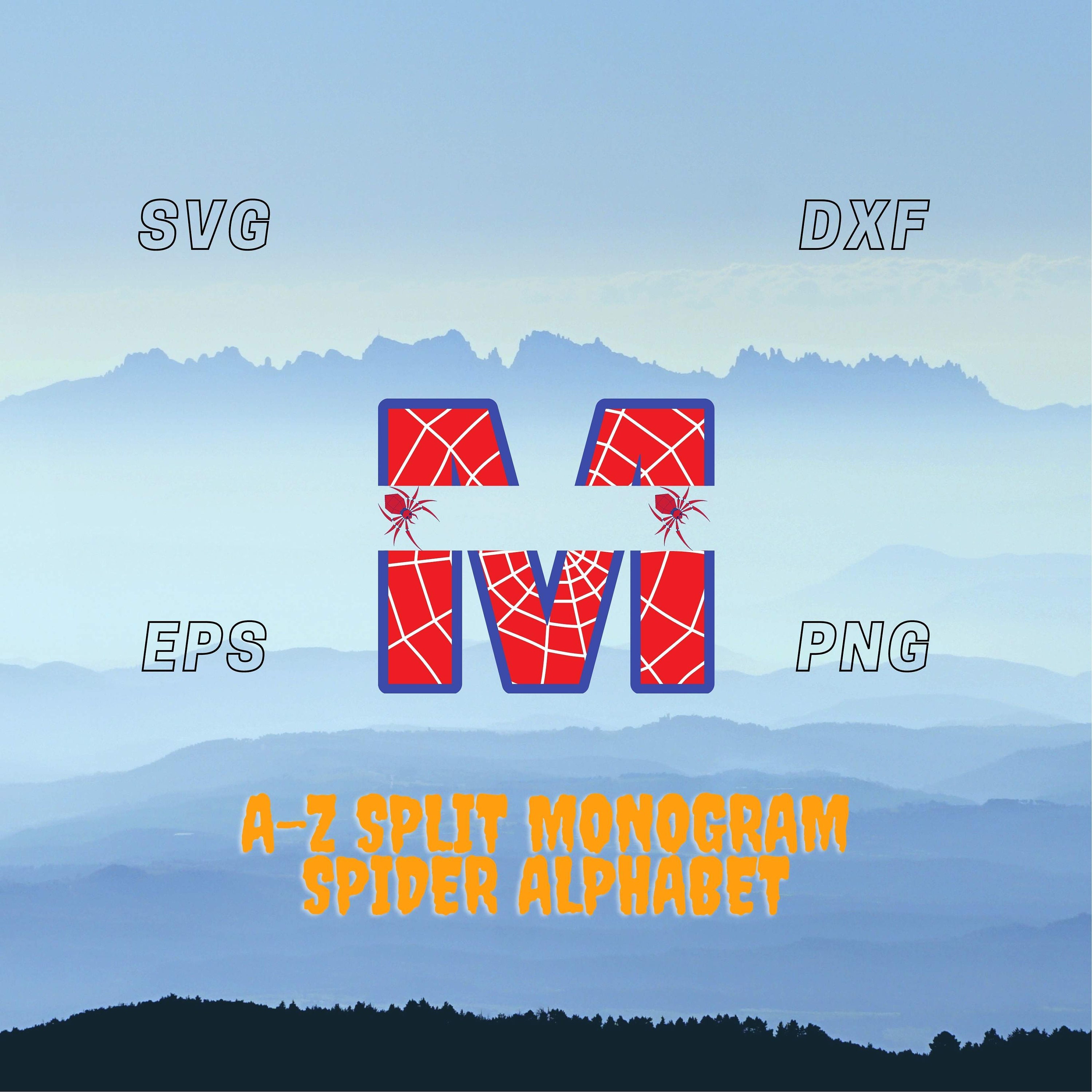 Split Monogram, Spider Alphabet, Digital Instant, Vector File, Simple ...
