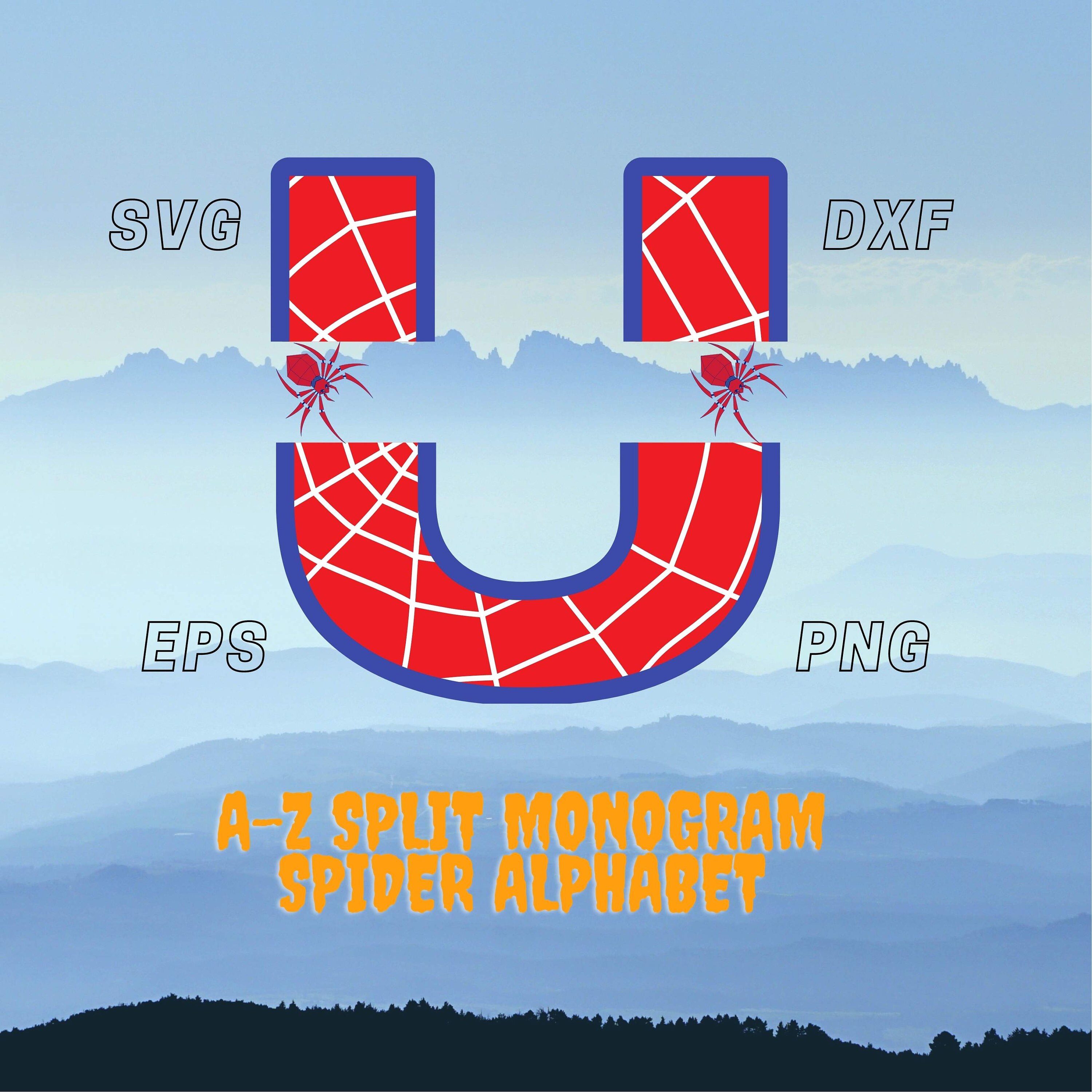 Split Monogram, Spider Alphabet, Digital Instant, Vector File, Simple ...