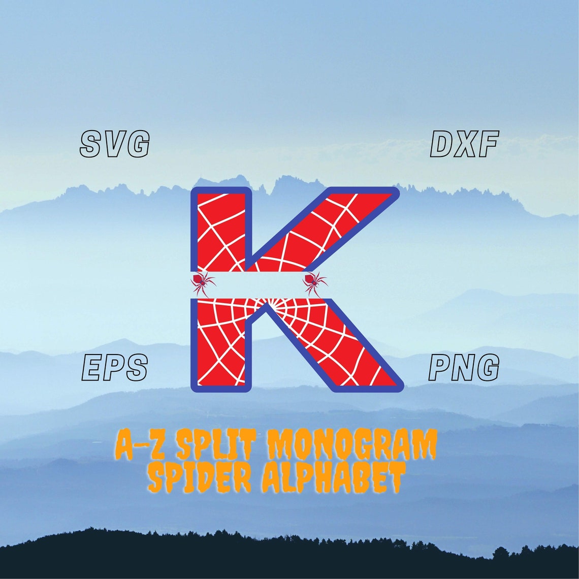 Split Monogram, Spider Alphabet, Digital Instant, Vector File, Simple ...