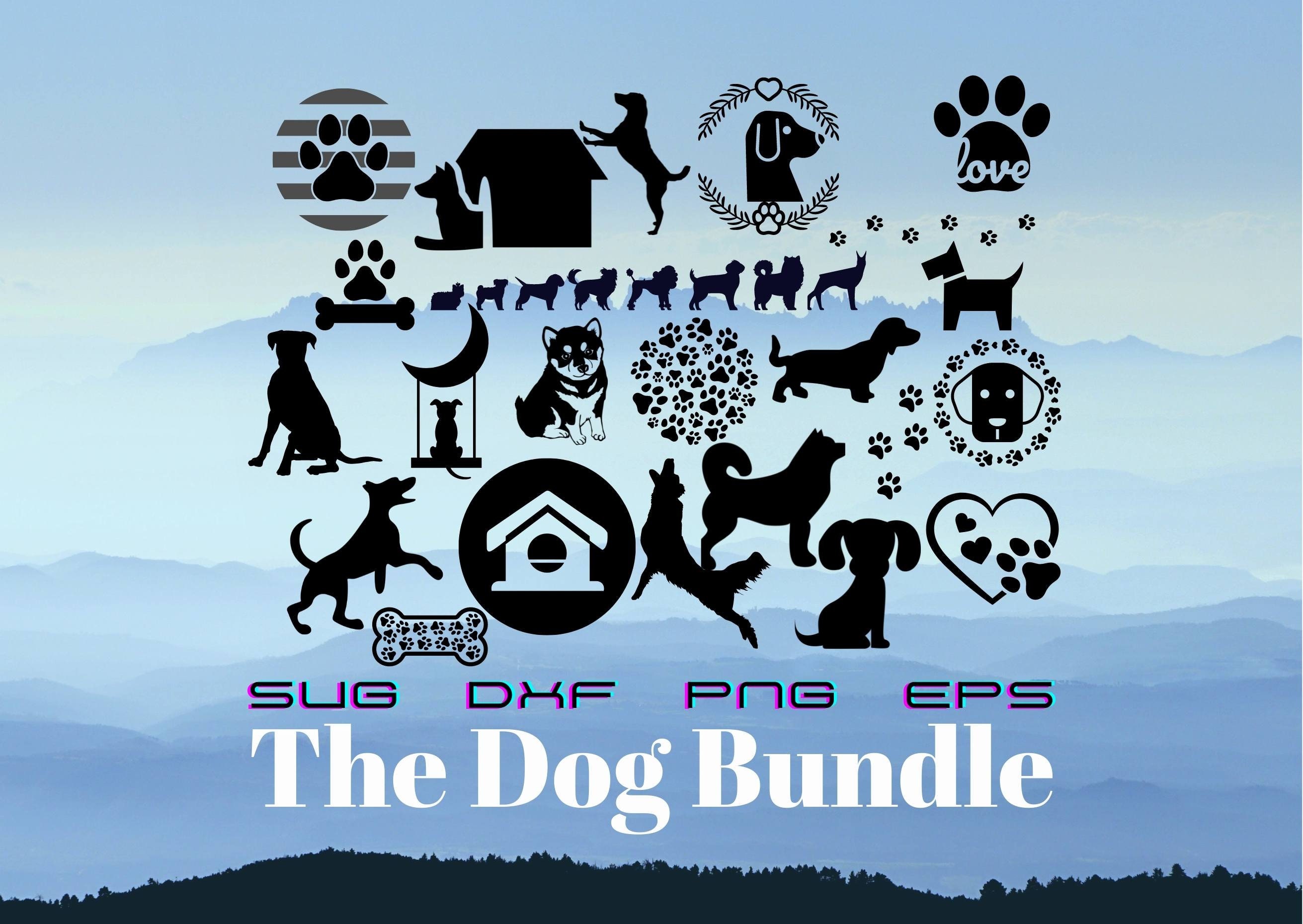 Dog Svg Bundle, Bone Svg, Dog Paw Svg, Files for Cricut, Silhouette Svg ...