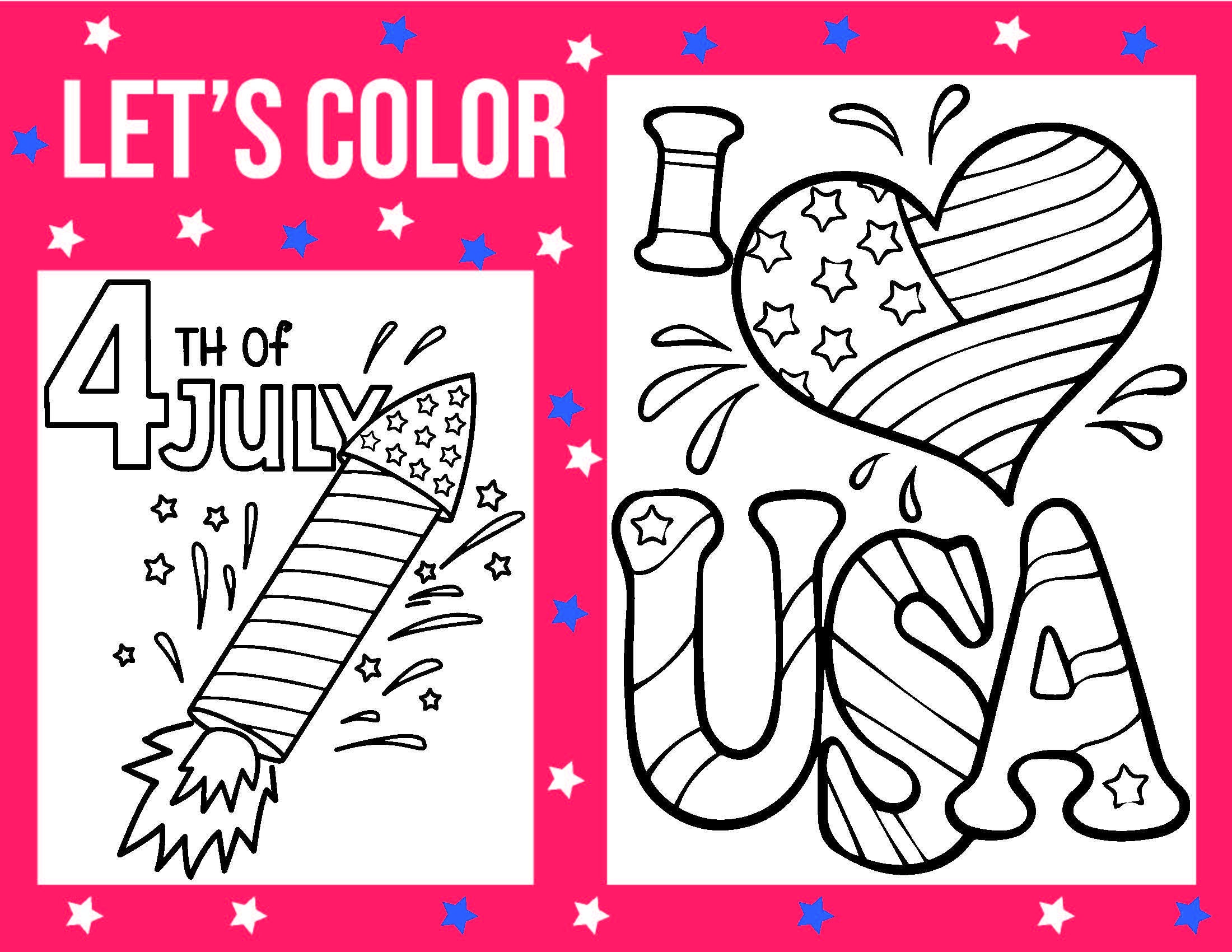 Printable Coloring Pages for Kids, Independence Day Party, July 4th ...