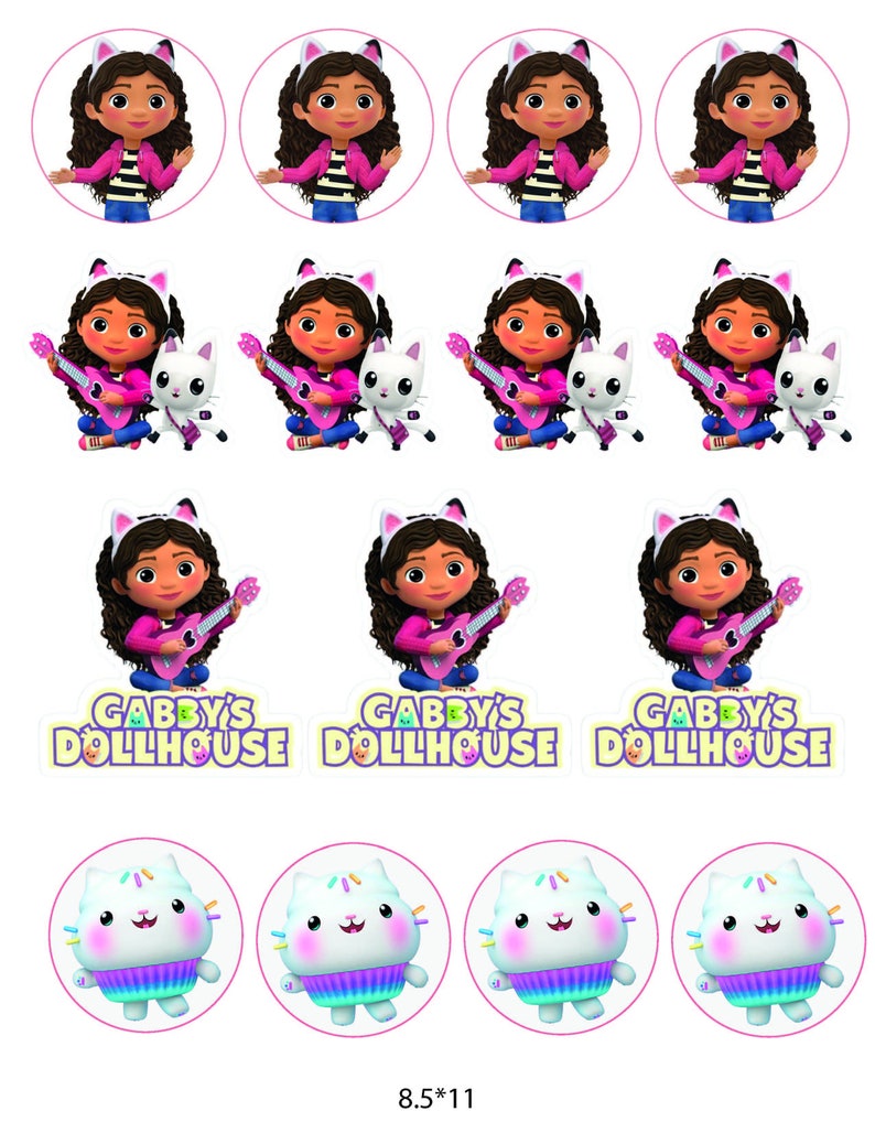 Printable Gabbys Dollhouse Cupcake Topper For Girls Etsy