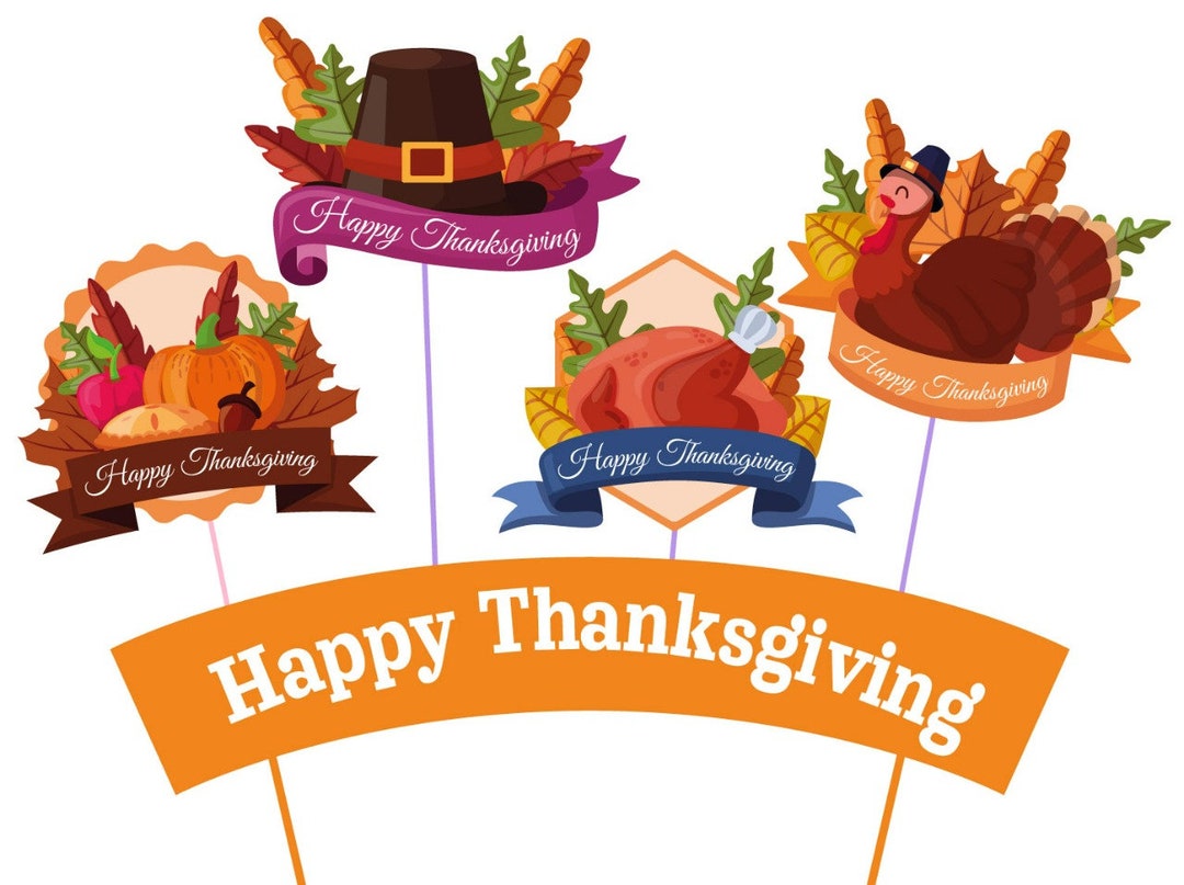 Printable Centerpieces for Thanksgiving Party, Happy Thanksgiving ...