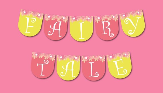Printable Banners for Fairy Tale Themed Birthday Parties DIY - Etsy