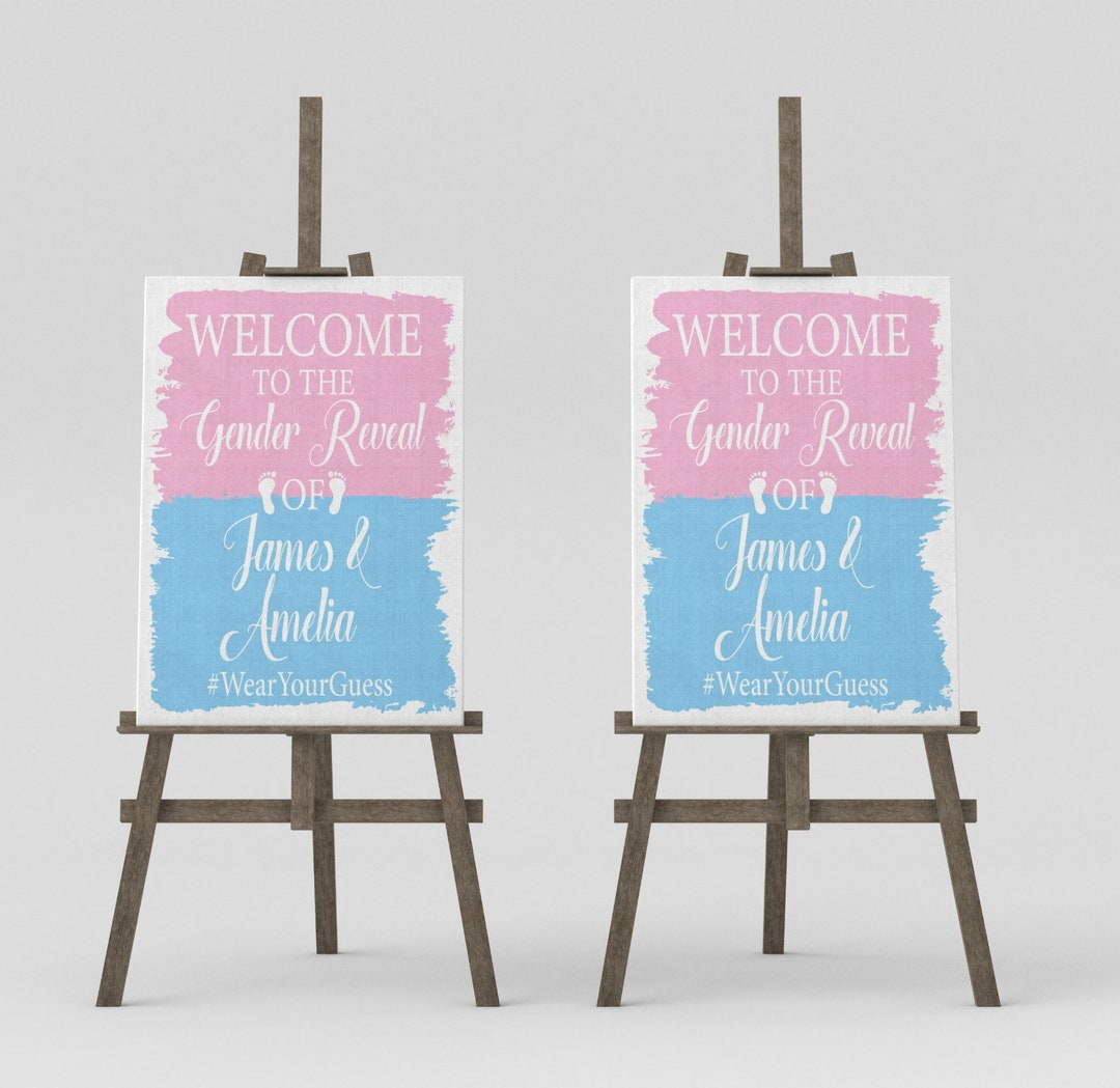 Printable Welcome Sign Small Size for Gender Reveal Parties, Pink or ...