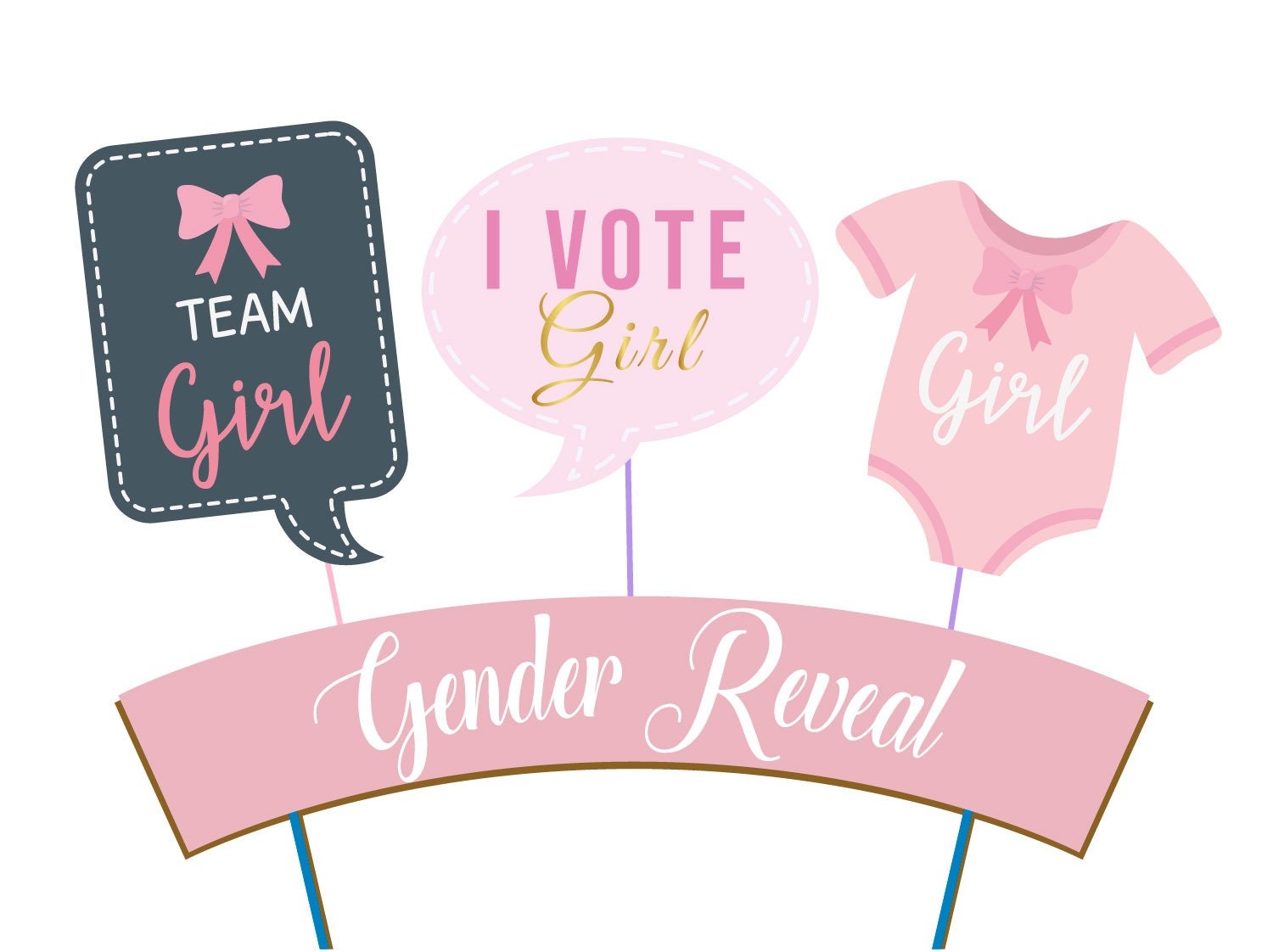 Printable Centerpieces for Gender Reveal Parties, Boy or Girl Cupcake ...