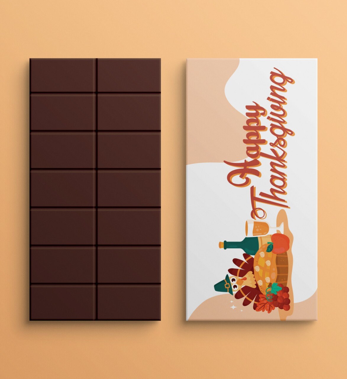 Printable Chocolate Label for Thanksgiving Party, Happy Thanksgiving ...