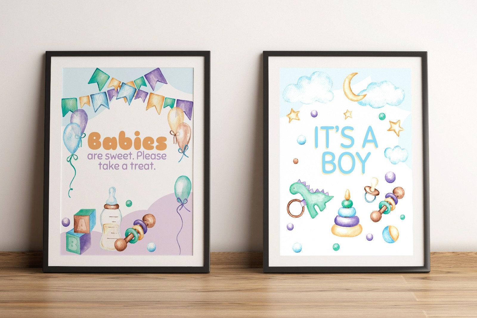 Printable Table Signs for Boy Baby Shower Party, It's a Boy Signs ...