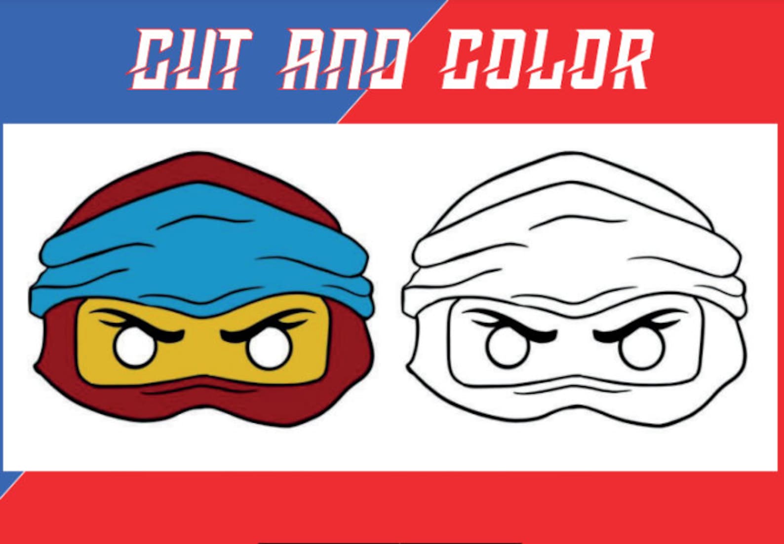 Printable Ninja Coloring Pages for Boy's Birthday Party , DIY Instant ...