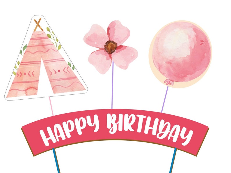 Printable Centerpieces for Bohemian Girl's Birthday Party - Etsy