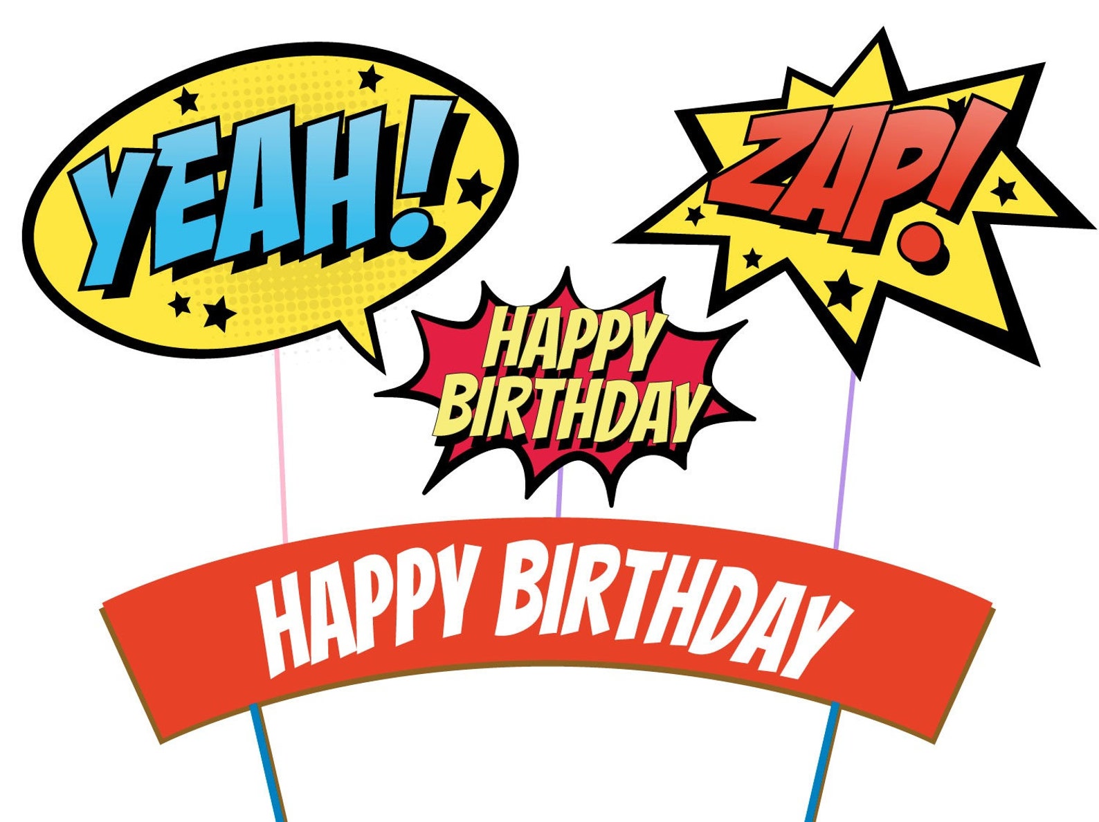 Printable Centerpieces for Superhero Themed Birthday Party, DIY Instant ...