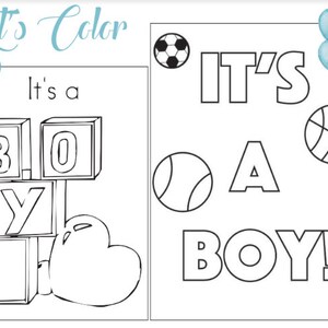 Printable Coloring Pages for Your Gender Reveal Party, Girl or Boy ...
