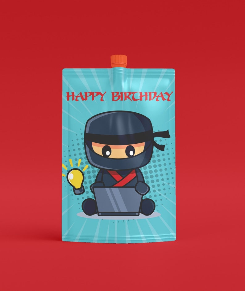 Printable Juice Labels for Ninja Themed Birthday Party, DIY Instant ...