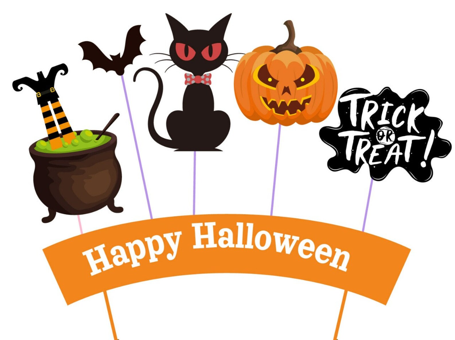Printable Centerpieces for Halloween Party, Happy Halloween Cupcake ...