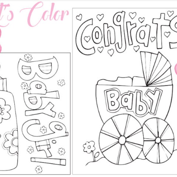 Printable Gender Reveal Coloring Pages - Etsy Printable Gender Reveal Coloring Pages - Etsy