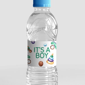 Printable Water Bottle Labels for Boy Baby Shower Parties, It's a Boy ...