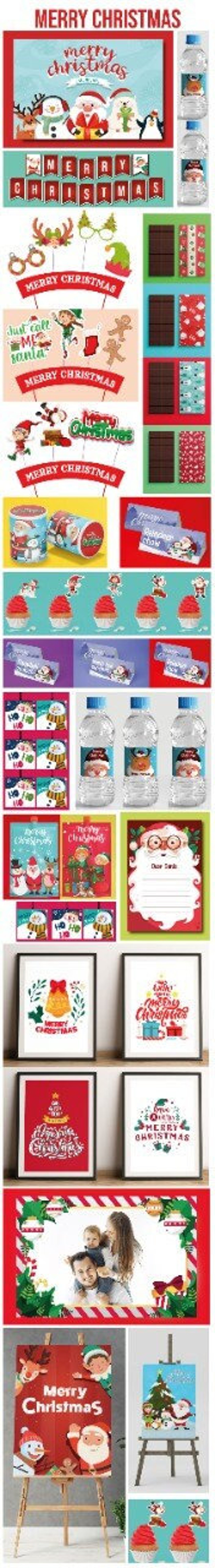 Printable Christmas Decoration Bundle, All Christmas Items for Your ...