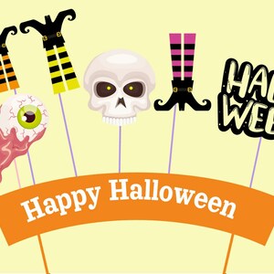 Printable Centerpieces for Halloween Party, Happy Halloween Cupcake ...