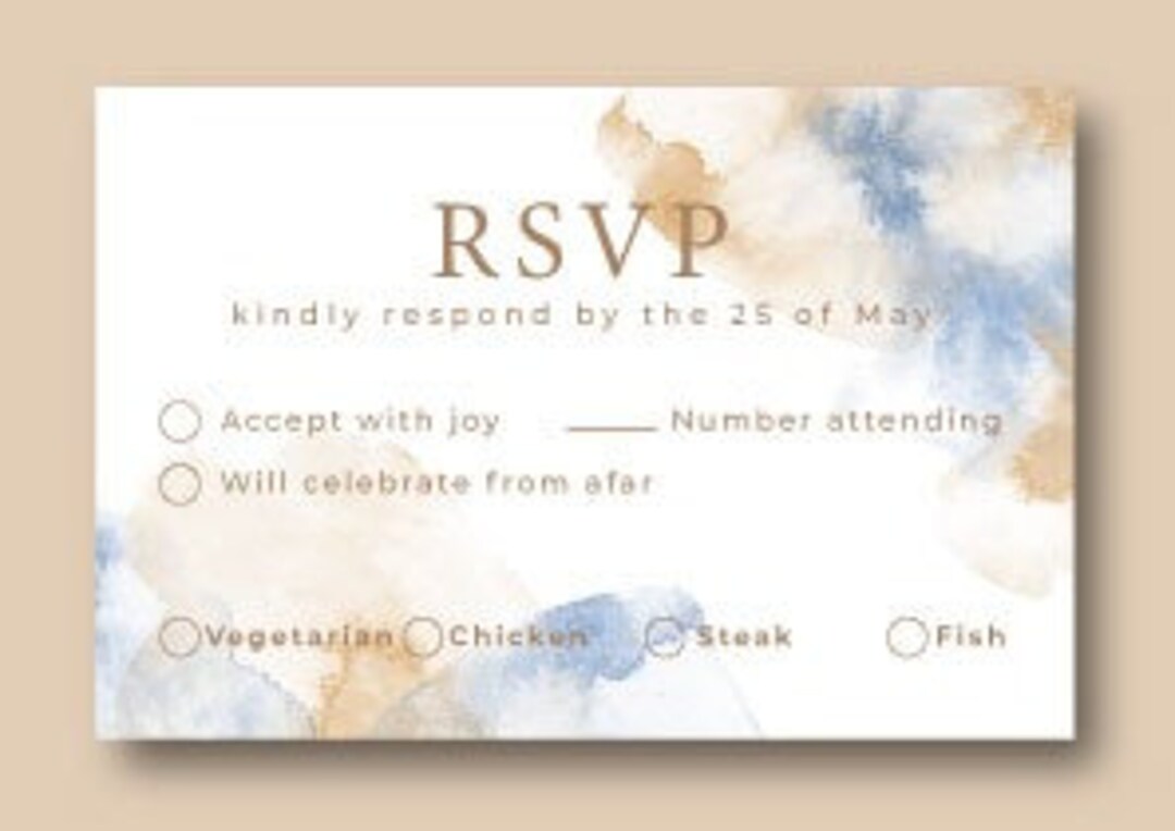 Printable RSVP Cards for Wedding or Engagement Party, Party Decorations ...