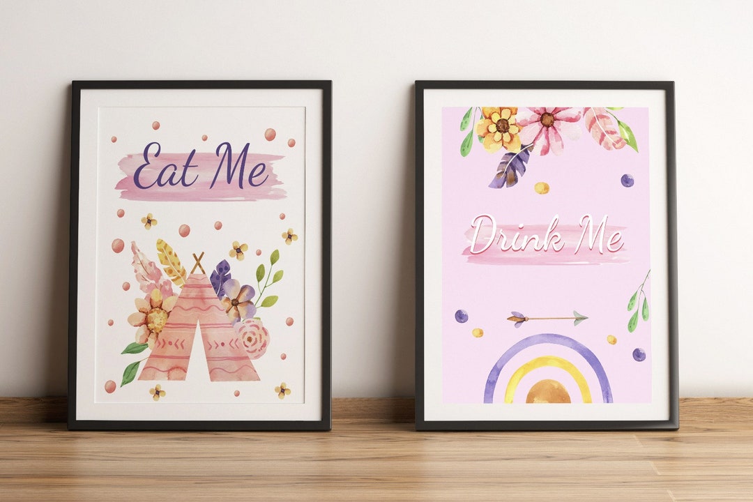 Printable Table Signs for Bohemian Girls' Birthday Parties, DIY Instant ...
