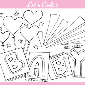 Printable Coloring Pages for Your Girl Baby Shower Party, It's a Girl ...