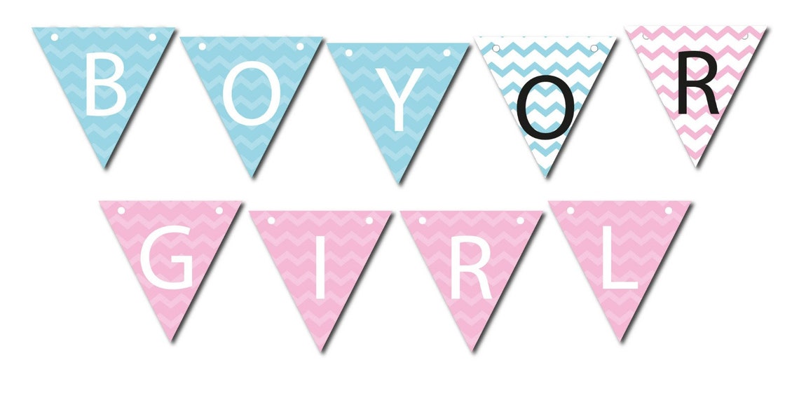 Printable Banner for Gender Reveal Parties Boy or Girl - Etsy