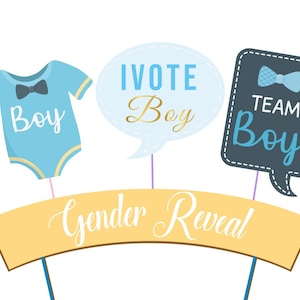 Printable Centerpieces for Gender Reveal Parties, Boy or Girl Cupcake ...