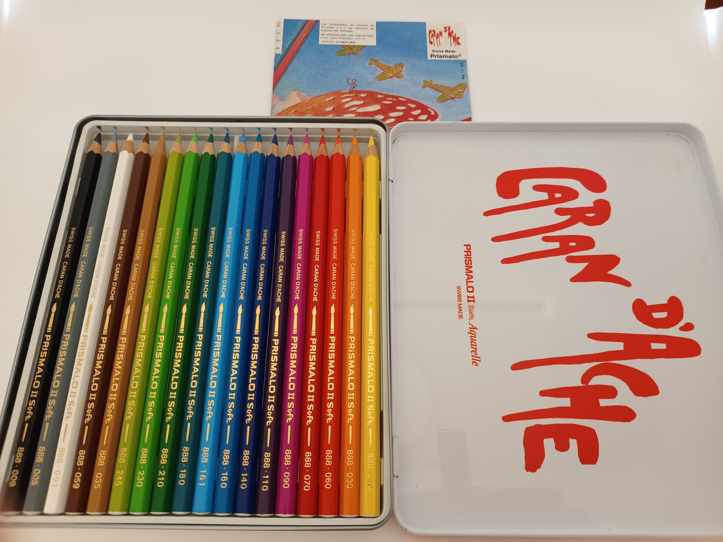 Assorted Pencil Set, Retro Art Materials, Caran Dache Pencil Set ...