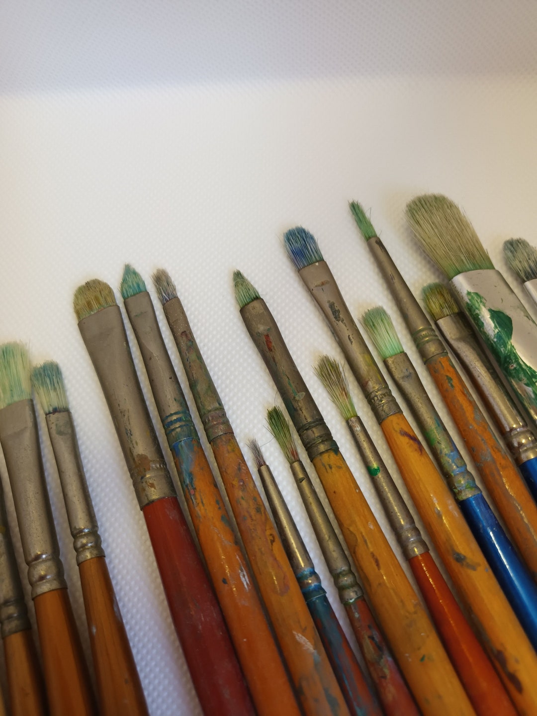 Assorted Brushes, Retro Art Materials, Synthetic Brushes, Bristle ...