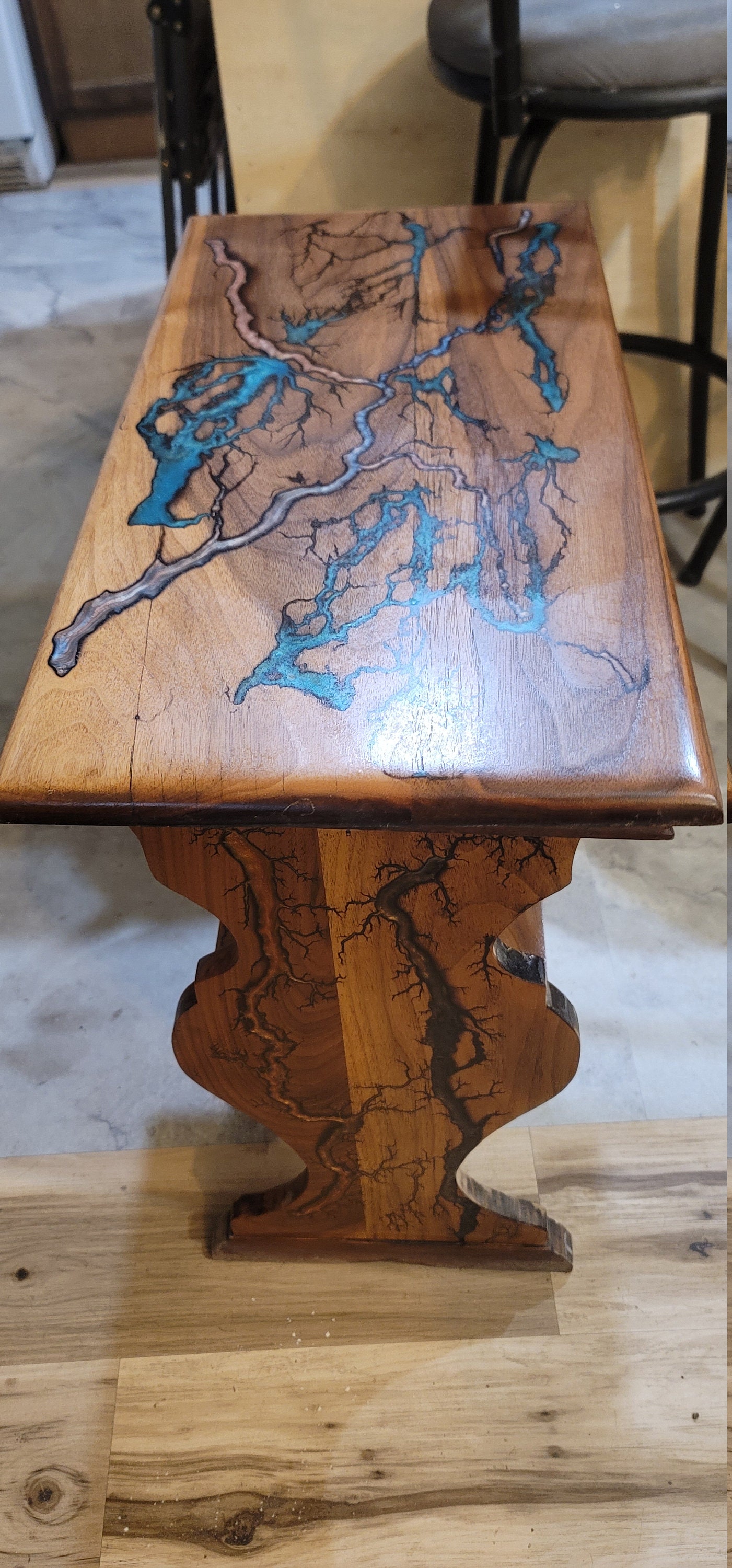 Fractal Burnt Epoxy Resin Table - Etsy