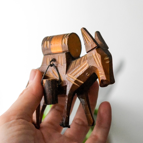 Wooden Donkey Figurine - Etsy