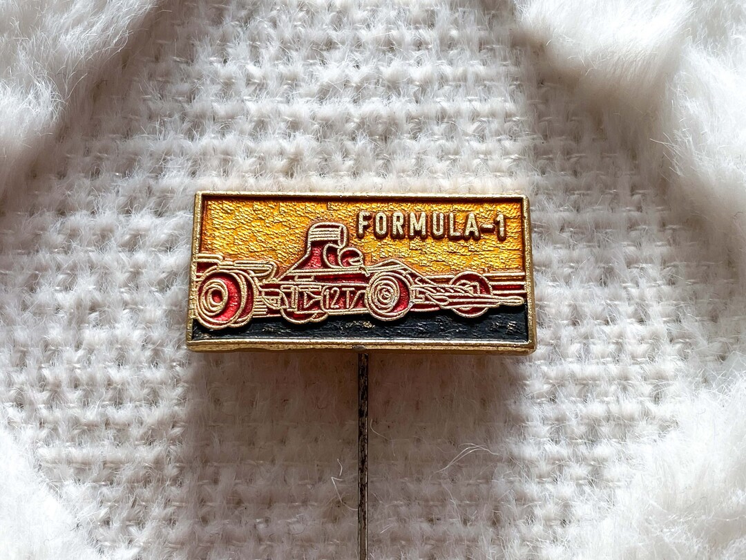 Vintage Formula One Pin From the 1980s | Antique Yellow Formula 1 Badge ...