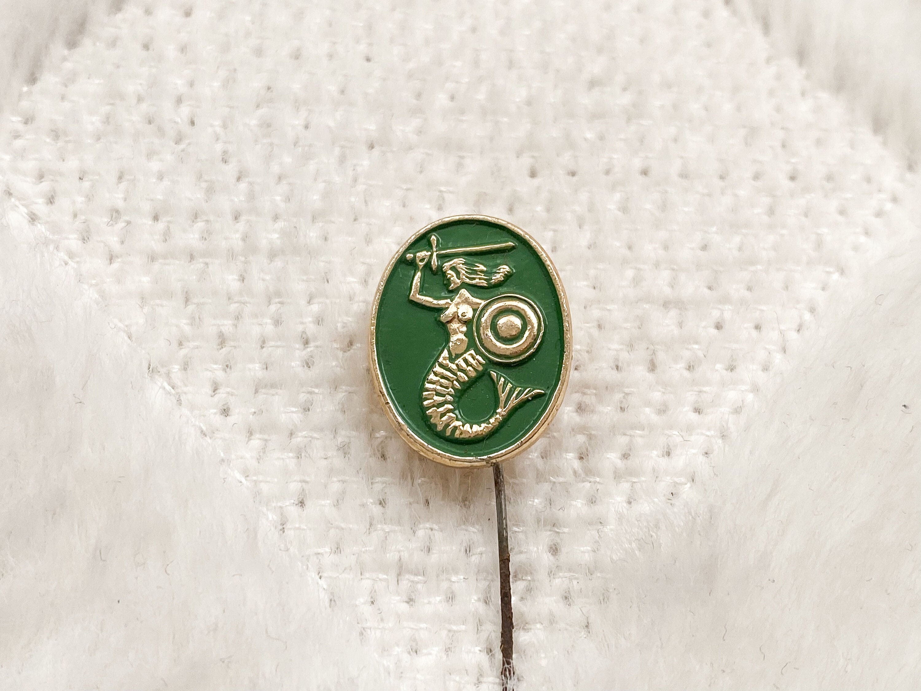 Vintage Green Warsaw Mermaid Enamel Pin | Antique Warszawa Mermaid ...