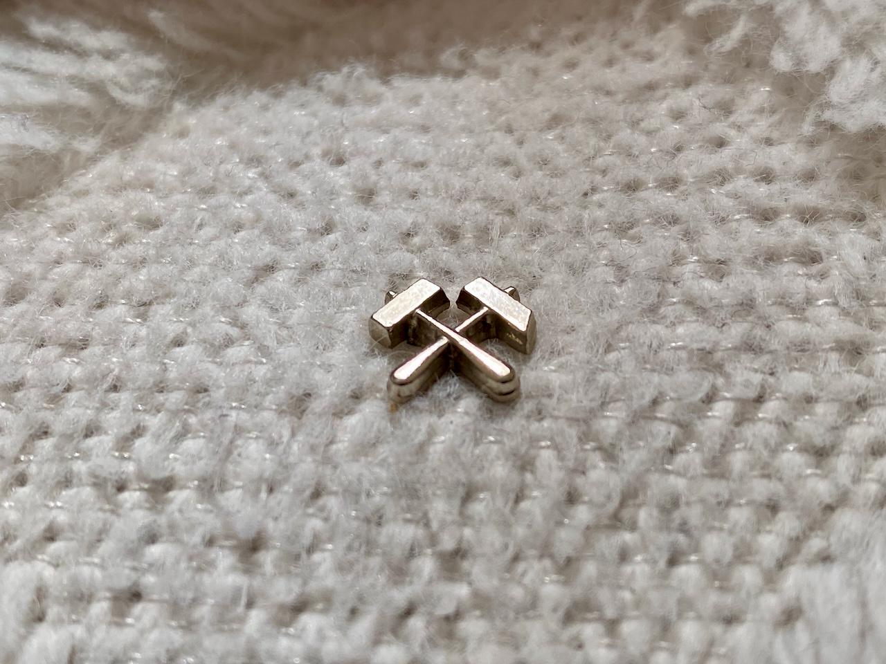 Vintage Crossed Hammers Enamel Pin | 1950s Mining Symbol Pin | Vintage ...