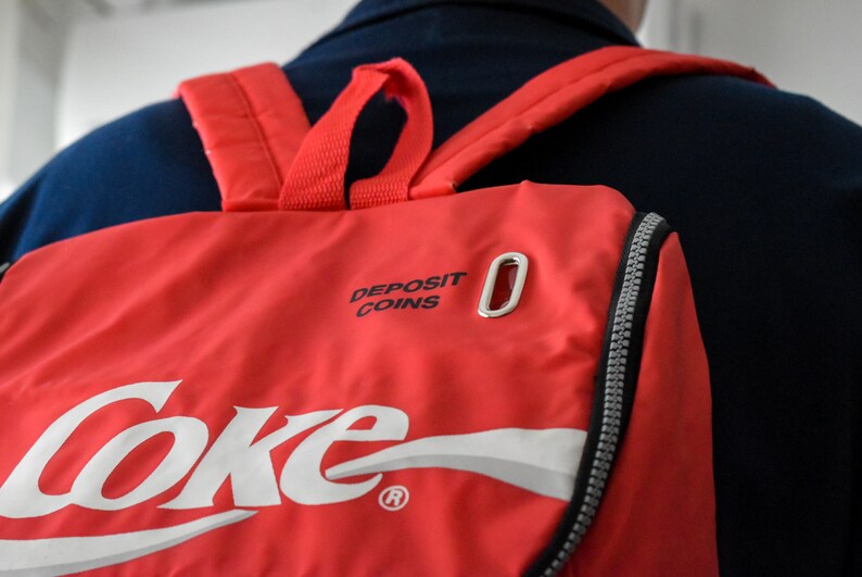 Vintage Coca Cola Vending Machine Backpack, Retro Americana Collectible ...