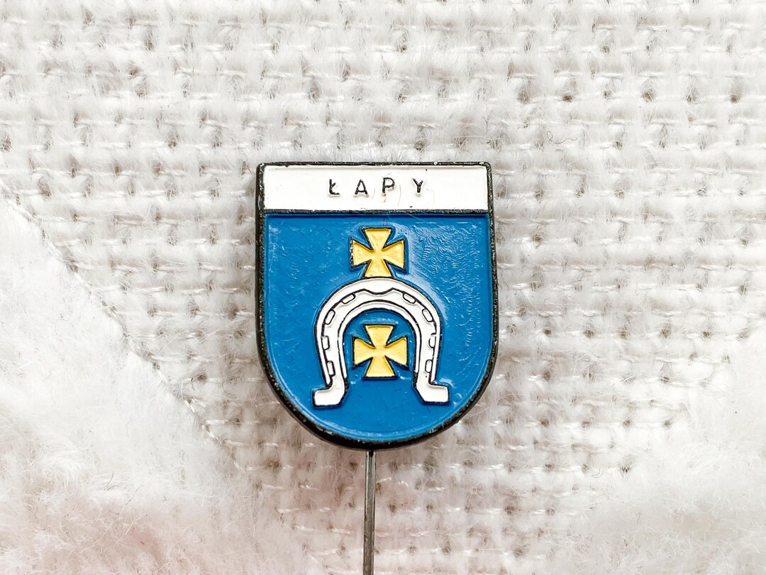 Vintage Łapy Town Enamel Pin | Antique Poland Lapy Lapel Pin | Vintage ...