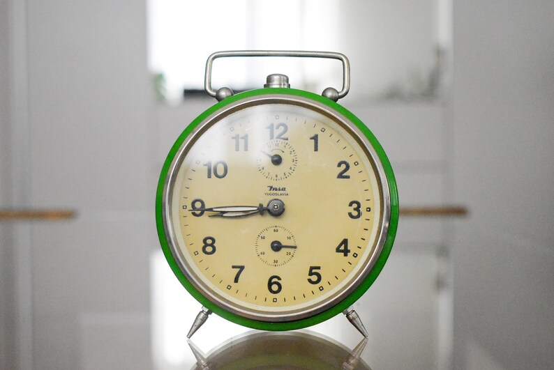 Vintage Insa Green Alarm Clock 1960s Yugoslavian Midcentury - Etsy