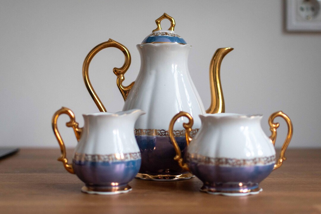 Vintage 1960s European Porcelain Coffee and Tea Set - Antique Porcelain ...