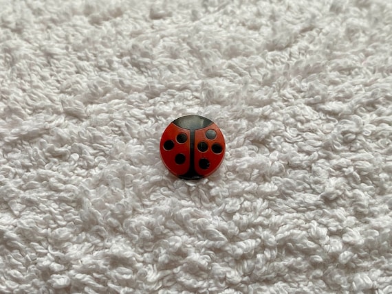 Vintage 1980s Ladybug Enamel Pin Stylized Red Ladyb… Gem