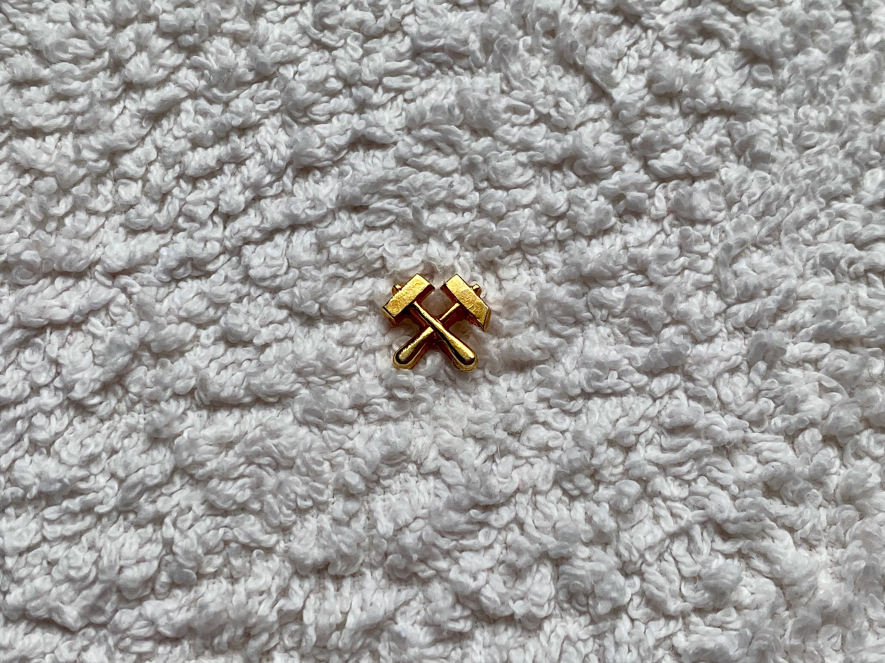 Vintage Crossed Hammers Enamel Pin | 1950s Mining Symbol Pin | Vintage ...