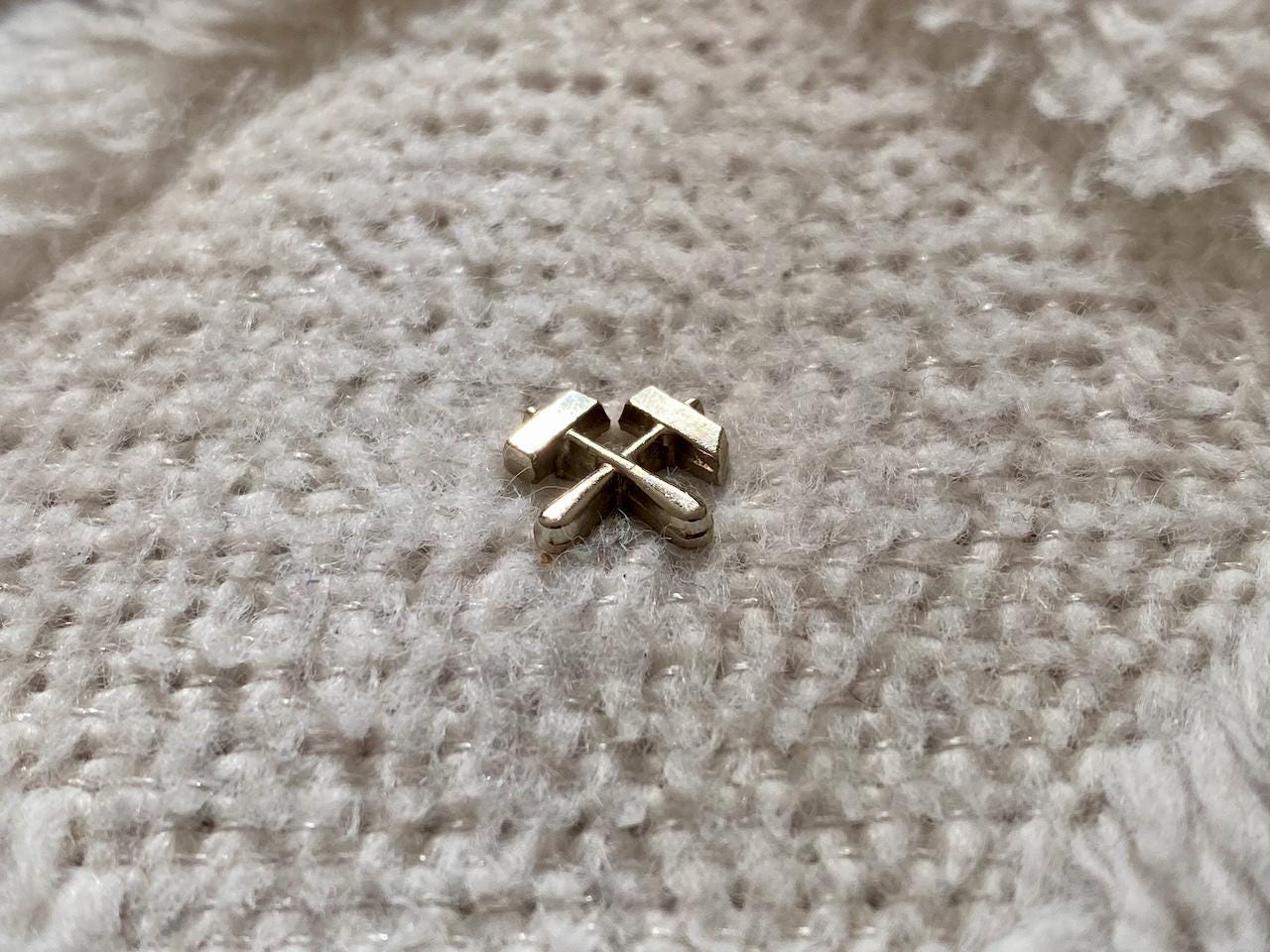 Vintage Crossed Hammers Enamel Pin | 1950s Mining Symbol Pin | Vintage ...