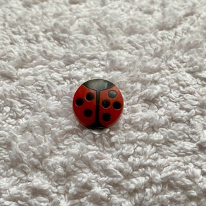 Vintage 1980s Ladybug Enamel Pin | Stylized Red Ladybird Brooch | Retro ...