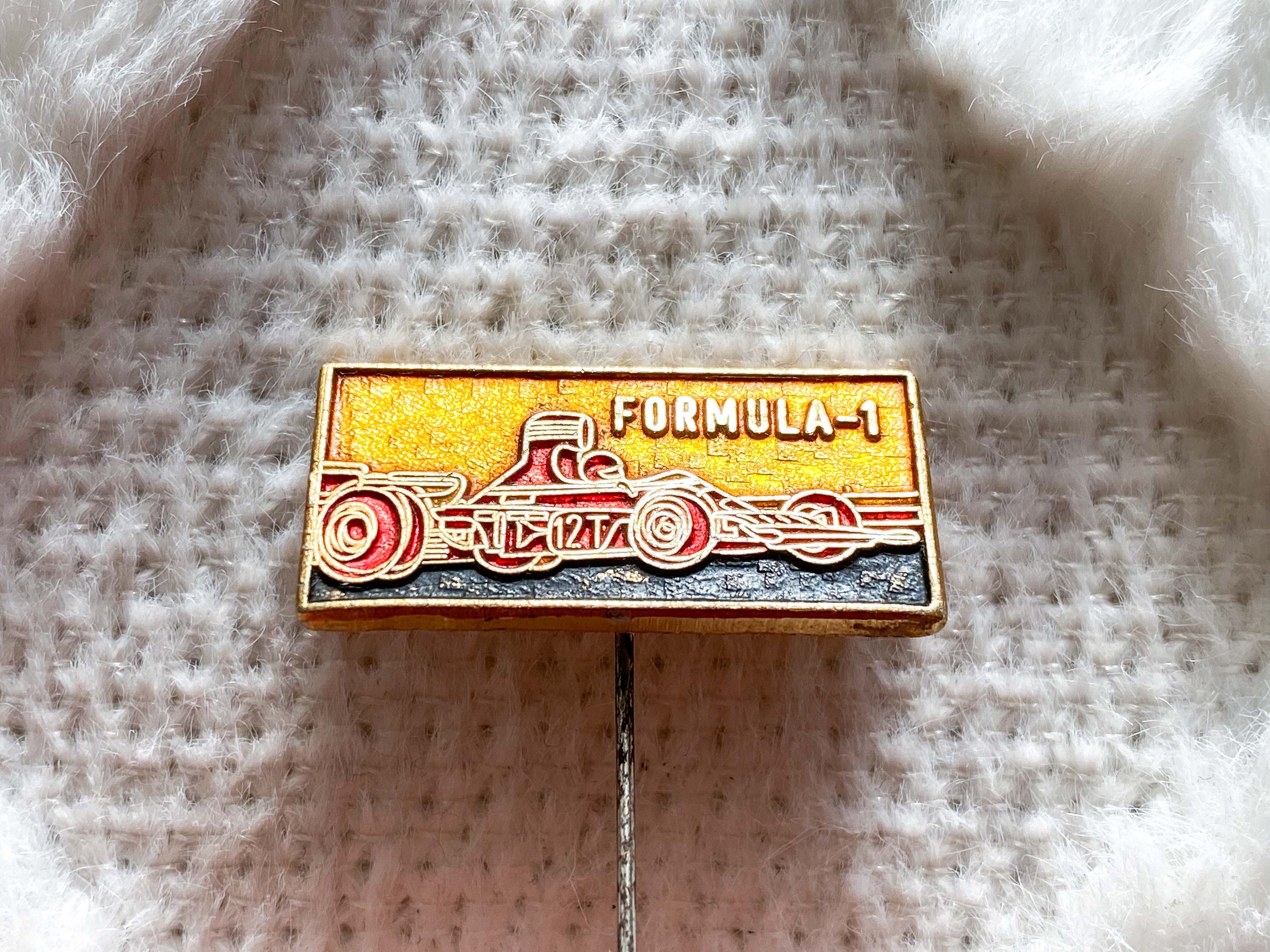 Vintage Formula One Pin From the 1980s | Antique Yellow Formula 1 Badge ...