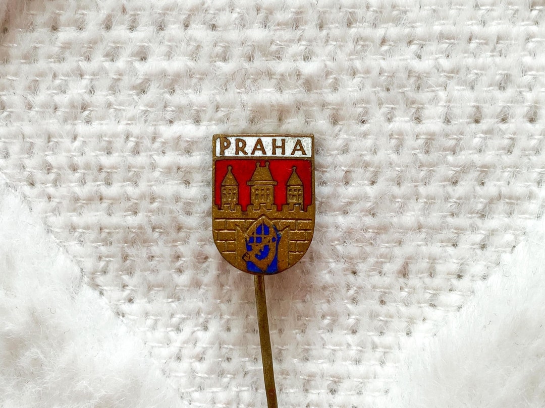 Vintage Prague Coat of Arms Enamel Pin | Antique Prague Lapel Pin ...