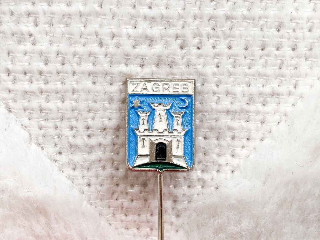 Vintage Zagreb Enamel Pin From 1960s | Antique Croatia Zagreb Lapel Pin ...